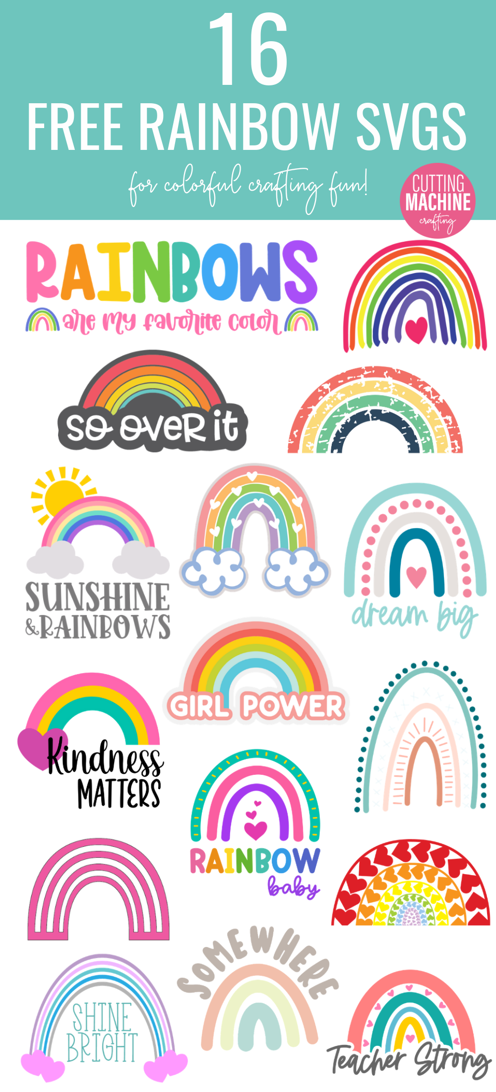 Rainbow Baby SVG + 16 Rainbow Cut Files - Cutting Machine Crafts