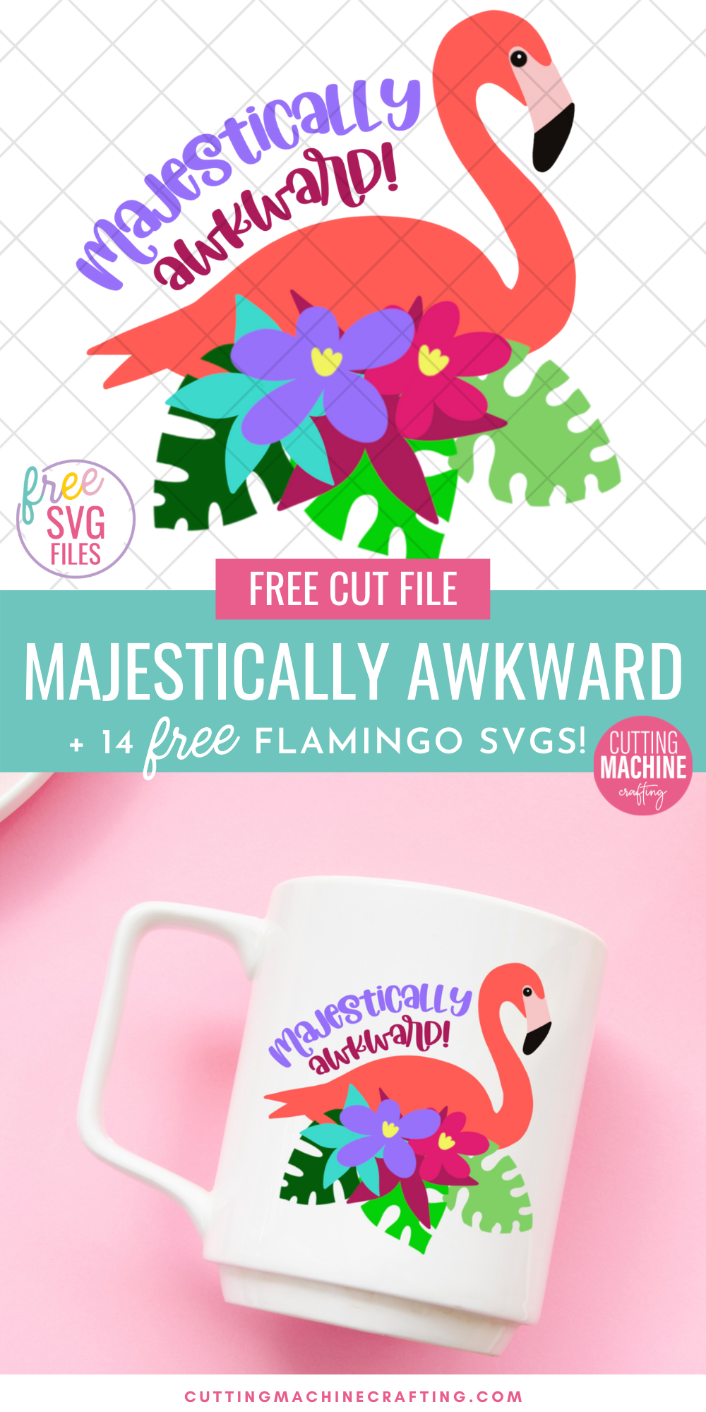 Majestically Awkward SVG + 14 Flamingo Cut Files